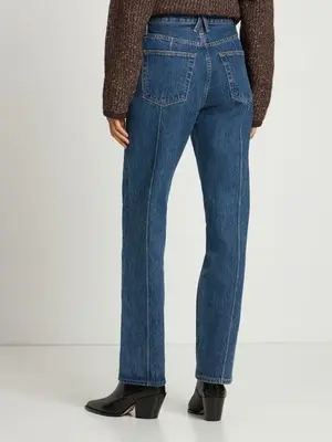 SLVRLAKE London Pintuck Straight Jeans - Blue