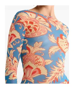 Etro Long-sleeve Floral Print Top