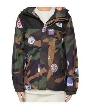 The North Face Antora Camouflage Jacket With Graphic Patches
