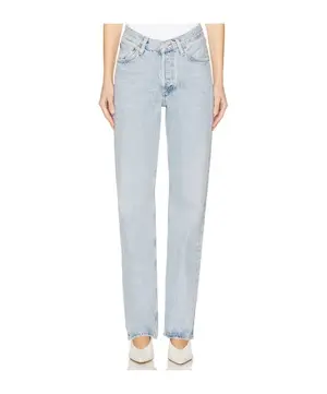 AGOLDE High Rise Straight Leg Jeans - Blue