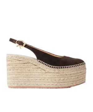 GIANVITO ROSSI Bow Buckle Espadrille Platform Sandals
