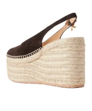 GIANVITO ROSSI Bow Buckle Espadrille Platform Sandals