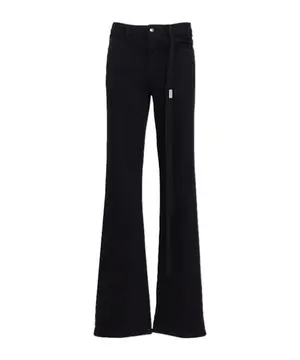 ANN DEMEULEMEESTER Straight Cotton Pants With Non-removable Watch Strap