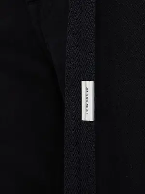 ANN DEMEULEMEESTER Straight Cotton Pants With Non-removable Watch Strap