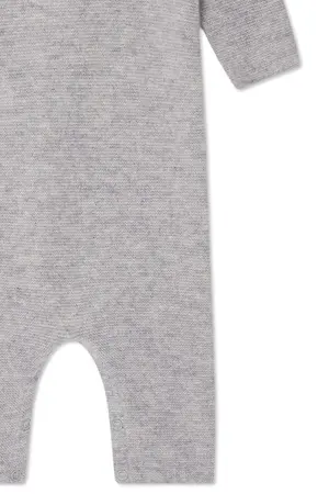 Bonpoint Crew Neck Jumpsuit With Snap Button Fastening - Grey