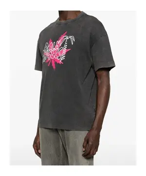 Palm Angels Logo-print Faded-effect T-shirt
