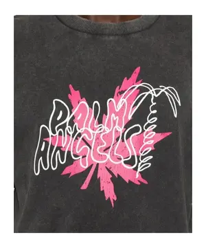 Palm Angels Logo-print Faded-effect T-shirt