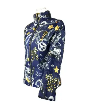 Moschino Printed Zipper Cotton Jacket - Blue