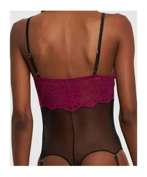 FLEUR DU MAL Lace Garter Bodysuit