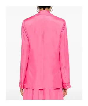FORTE_FORTE Habotai Silk Single-breasted Jacket - Pink