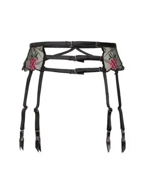 FLEUR DU MAL Embroidered Pineapple Suspender Belt
