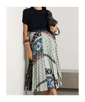 Sacai Pattern Printed Pleated Dress