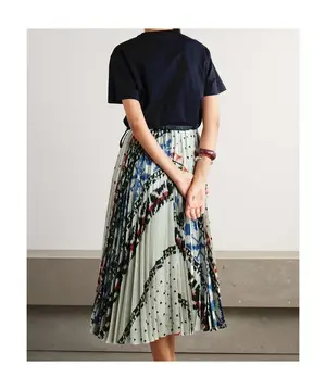 Sacai Pattern Printed Pleated Dress