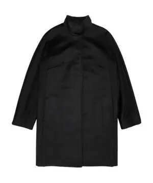 Max Mara Logo Long Sleeved Coat - Black