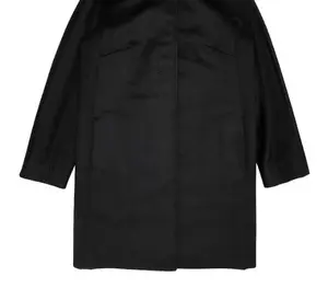 Max Mara Logo Long Sleeved Coat - Black