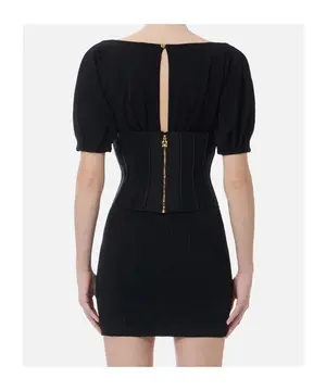 Elisabetta Franchi Geometric Cut Corset With Metal Detail