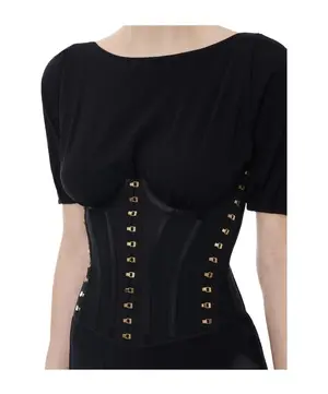 Elisabetta Franchi Geometric Cut Corset With Metal Detail
