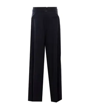 TWINSET Wide-leg Tailored Pants With Pleated Front And Metallic Accent
