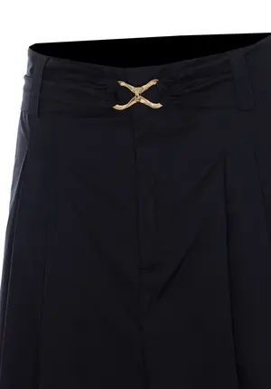 TWINSET Wide-leg Tailored Pants With Pleated Front And Metallic Accent