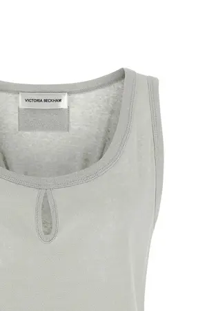 Victoria Beckham Split Tank Top With Teardrop Cut-out