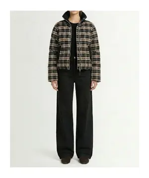 Varley Plaid Cotton Zip-up Coat