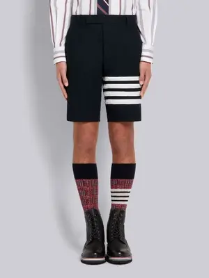 Thom Browne 4-bar Detail Chino Shorts - Navy Blue