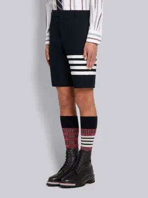 Thom Browne 4-bar Detail Chino Shorts - Navy Blue