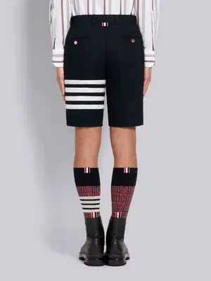 Thom Browne 4-bar Detail Chino Shorts - Navy Blue