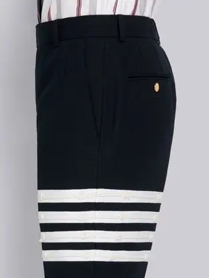 Thom Browne 4-bar Detail Chino Shorts - Navy Blue