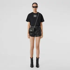 Burberry Lola Quilted Leather Mini Shoulder Bag With Tb Logo - Black
