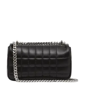 Burberry Lola Quilted Leather Mini Shoulder Bag With Tb Logo - Black