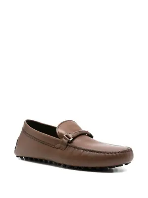 TOD'S Leather Slip-on Loafers - Brown