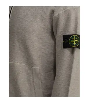 Stone Island Long-sleeved Zip-up Hooded Sweatshirt