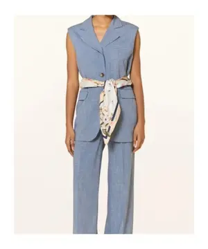 Liu Jo Sleeveless Vest With Scarf Detail - Blue