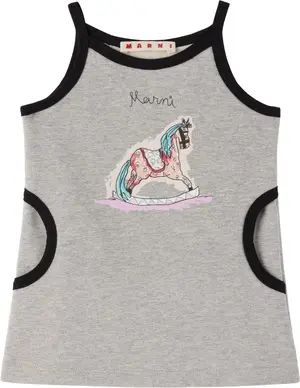 Marni Graphic Print Suspender Dress
