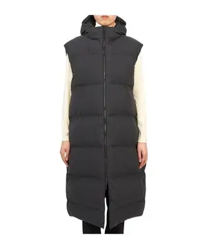 Studio Nicholson Hooded Sleeveless Cotton-padded Long Jacket - Black