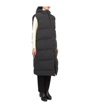 Studio Nicholson Hooded Sleeveless Cotton-padded Long Jacket - Black
