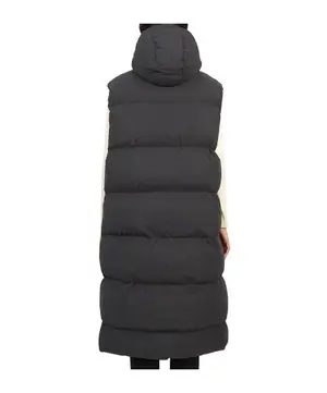 Studio Nicholson Hooded Sleeveless Cotton-padded Long Jacket - Black
