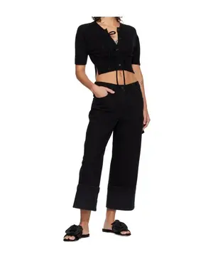 Simone Rocha Straight-leg Jeans With Bow Detail - Black