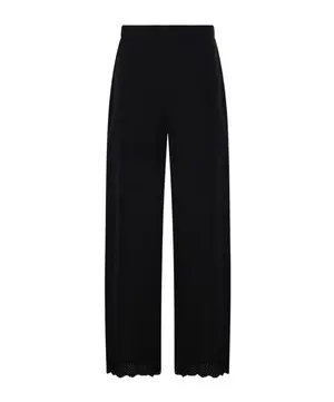 BY MALENE BIRGER High-waisted Wide-leg Pants With Fan-shaped Hem
