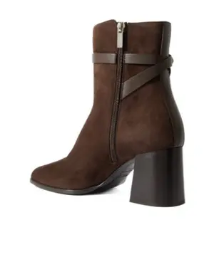 JIMMY CHOO Leather Trim Ankle Boots