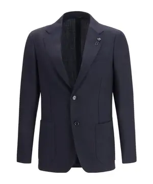 LARDINI Single-breasted Jacket - Black
