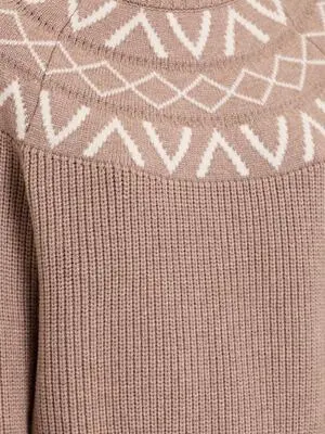 Varley Geometric Fair Isle Turtleneck Knit Sweater - Nude