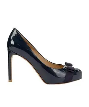 FERRAGAMO Navy Blue Bow High Heels