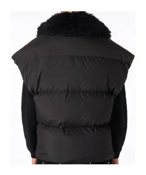 IRO PARIS Sleeveless Puffer Vest With Fur Collar