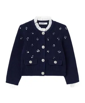 SELF-PORTRAIT Sequin-appliqué Cardigan