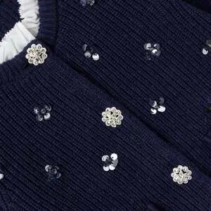 SELF-PORTRAIT Sequin-appliqué Cardigan