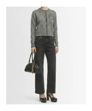Chloé Denim Straight Leg Jeans - Black