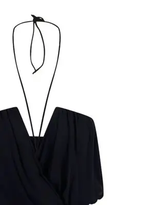 AMAZUIN Backless Halter Neck Maxi Dress With Draped Details