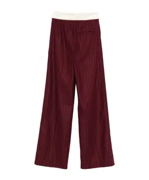FORTE_FORTE Pinstriped Wide Leg Trousers